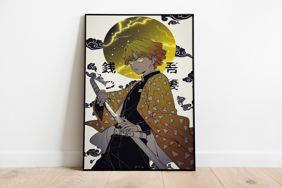 Zenitsu Agatsuma Poster/demon Slayer Wall Art/agatsuma Zenitsu/wall ...