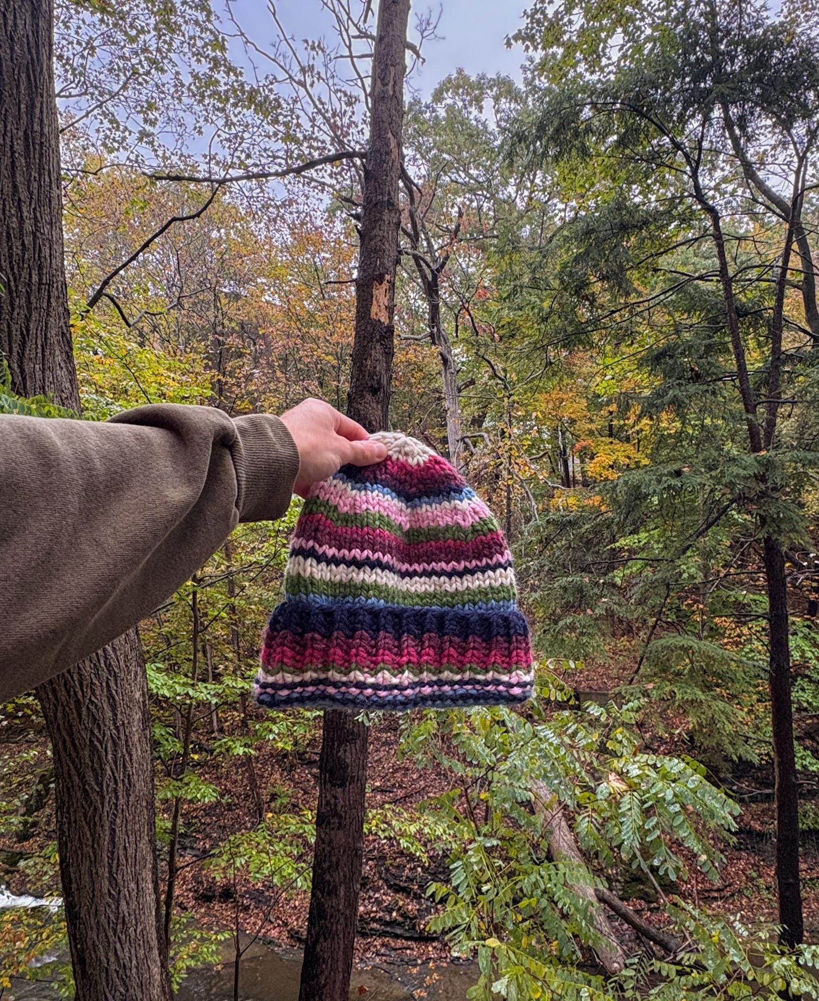 Handmade Colorful Wool Blend Scrap Beanies: Chunky Granola Girl Boho ...