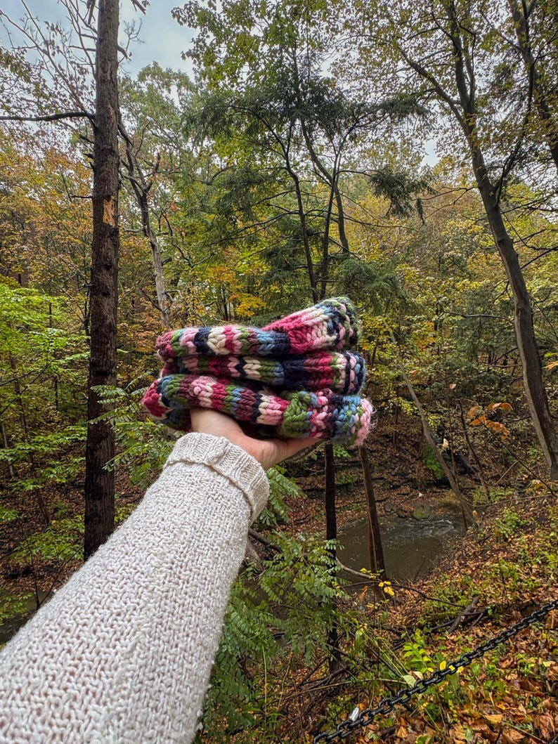 Handmade Colorful Wool Blend Scrap Beanies: Chunky Granola Girl Boho ...