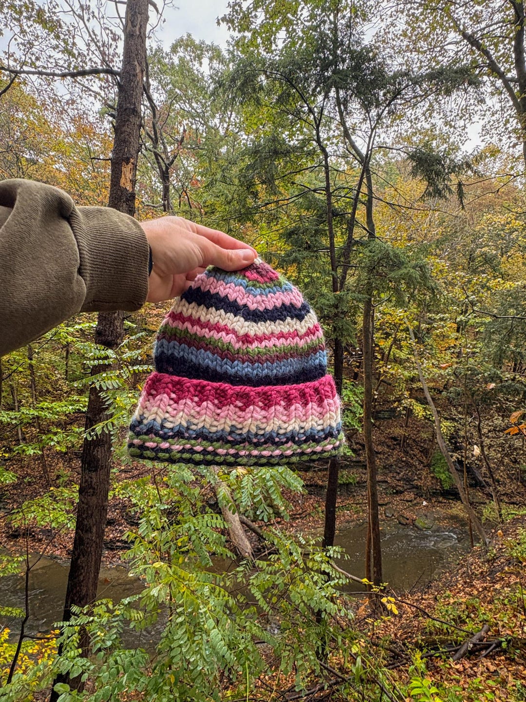 Handmade Colorful Wool Blend Scrap Beanies: Chunky Granola Girl Boho ...