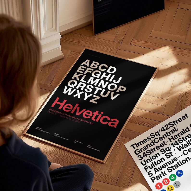 Helvetica Typeface Poster: Bold Swiss Font Art, Minimalist Typography ...