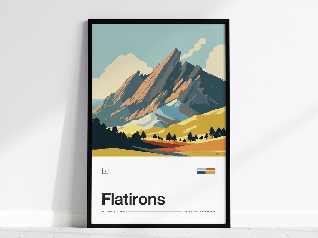 Flatirons Poster: Modern Boulder Colorado Mountain Art - Etsy