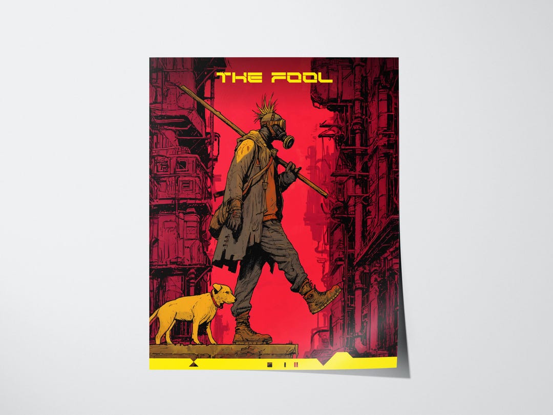 Cyberpunk Tarot Card Digital Download: the Fool Poster, Futuristic ...