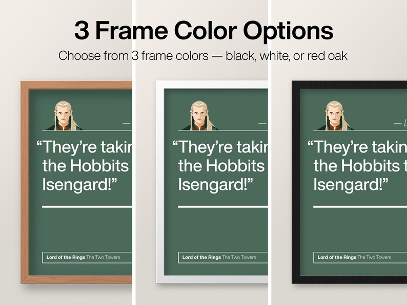 Lord of the Rings Framed Wall Art Legolas Poster Design Legolas Quote ...