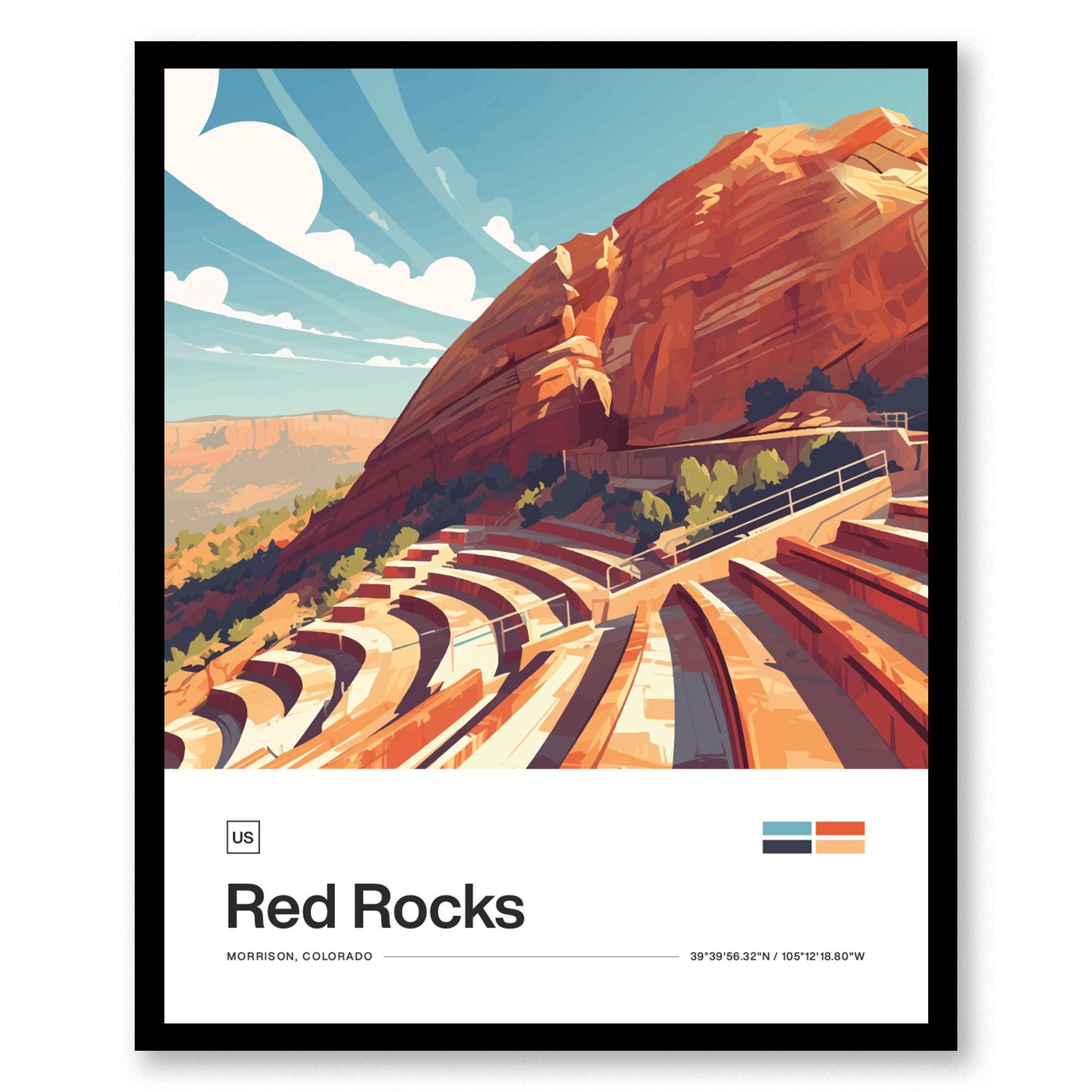 Red Rocks Amphitheater Poster: Colorado Music Venue Wall Art - Etsy