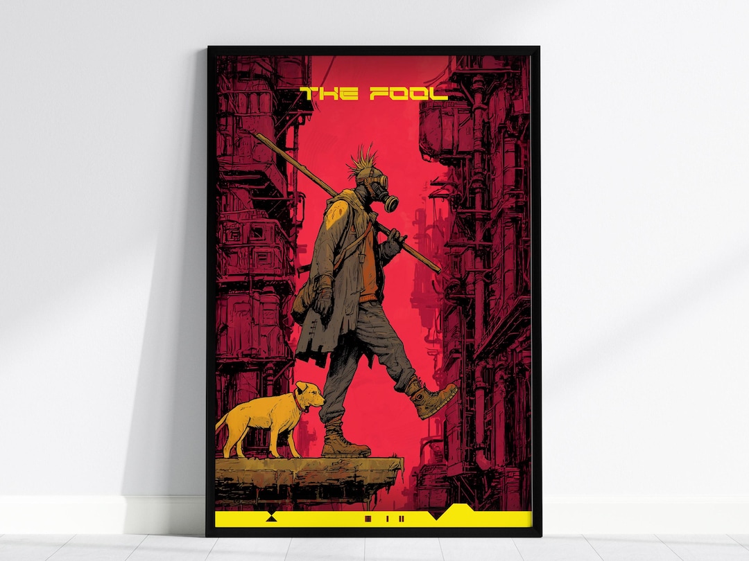 Cyberpunk Tarot Card Poster: the Fool - Futuristic Dystopian Art - Etsy