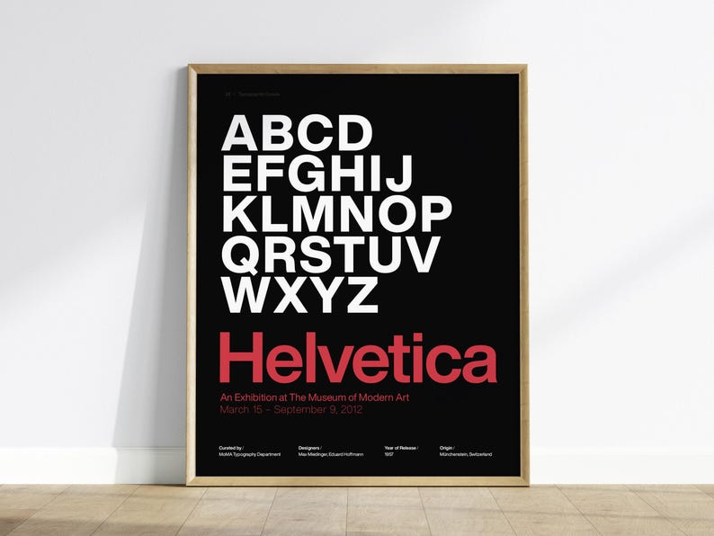 Helvetica Typeface Poster: Bold Swiss Font Art, Minimalist Typography ...