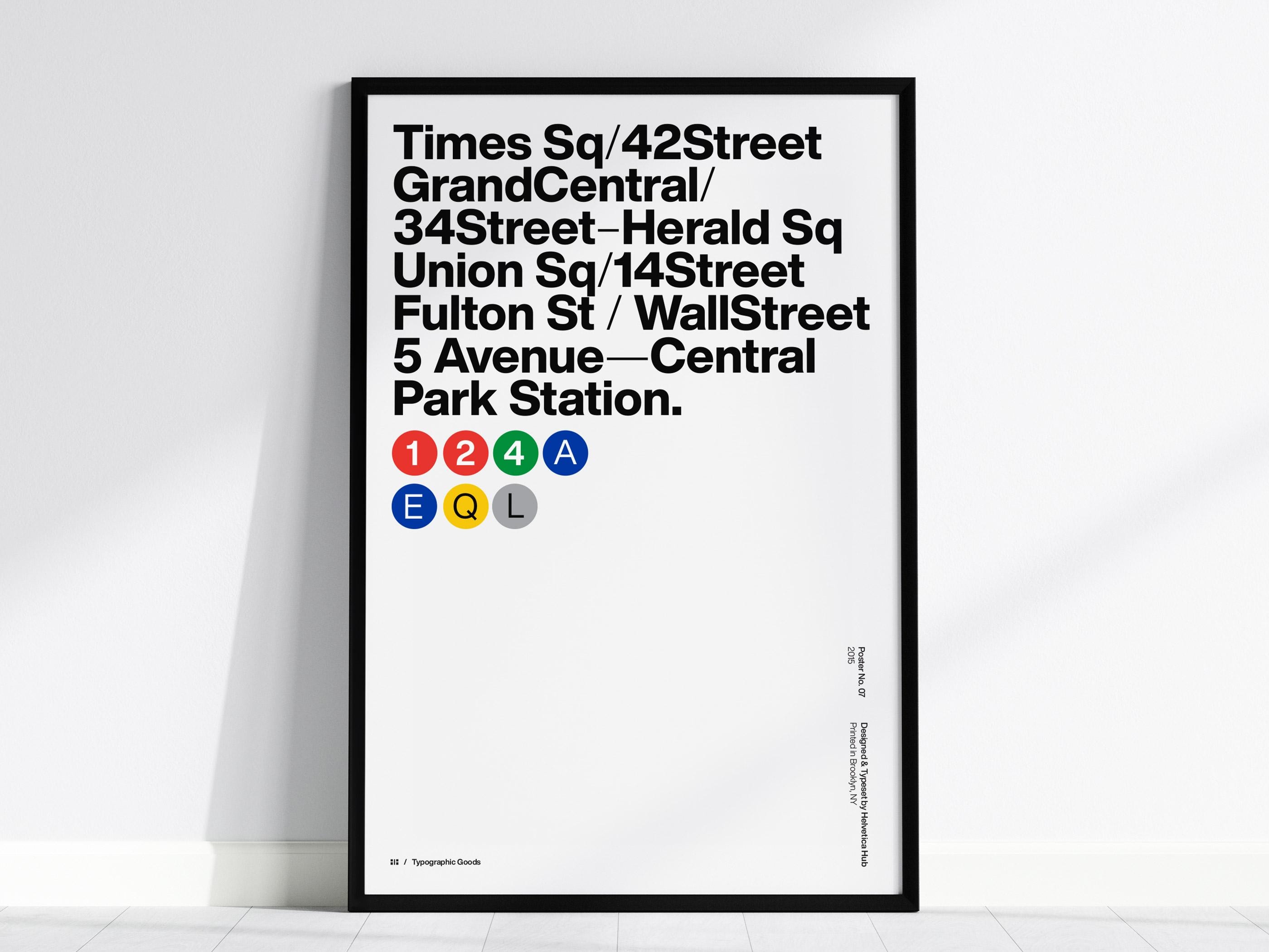 NYC Subway Helvetica Poster – New York Transit Typography Print, MTA ...