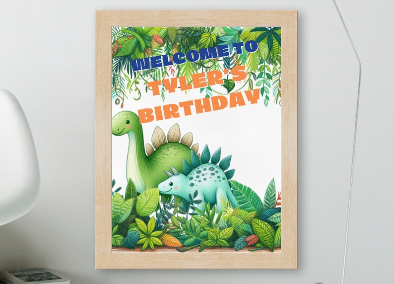 Dinosaur Birthday Poster | Editable Dino Themed Birthday Party Poster ...