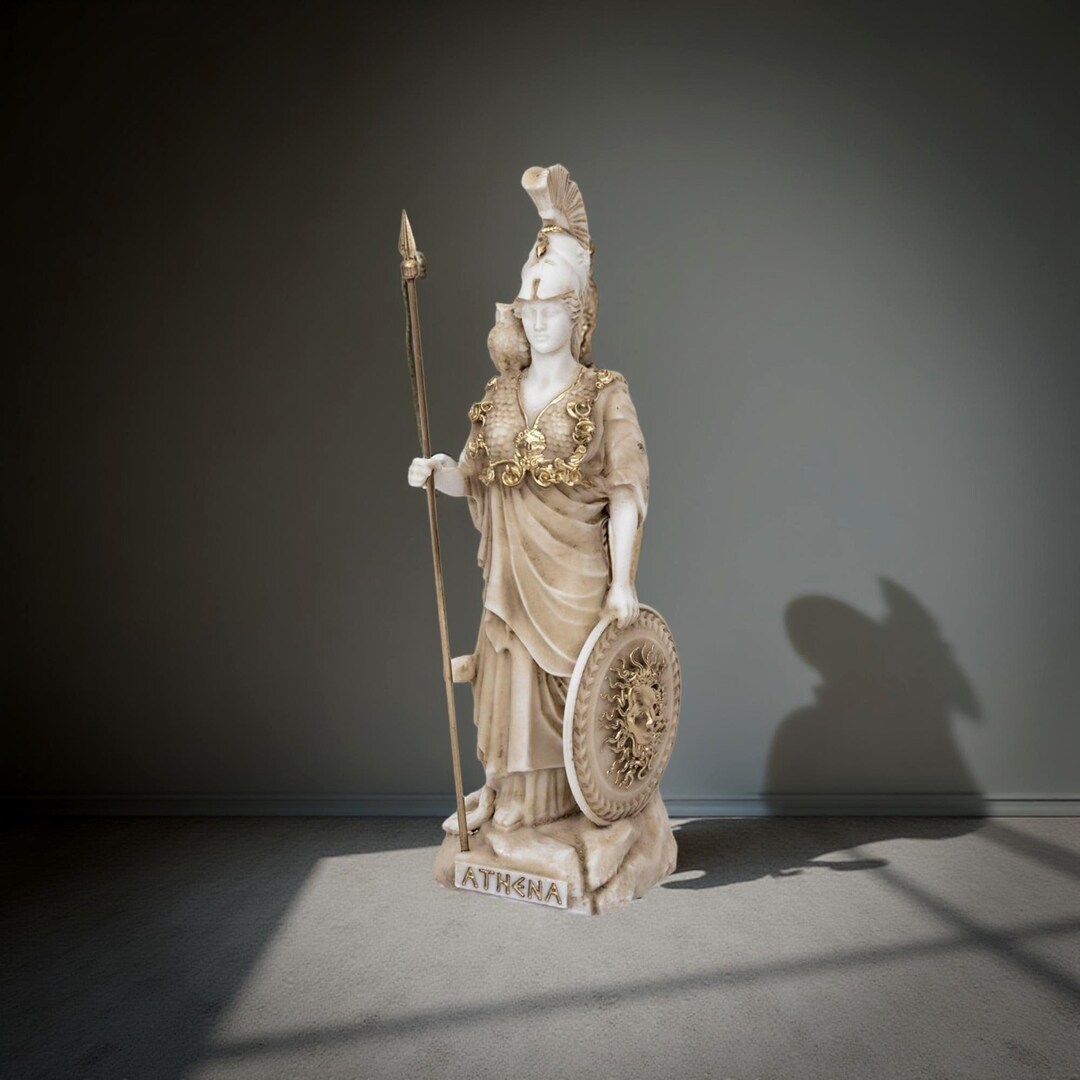 Athena Statue Ancient Greek Roman Mythology Sculpture 18cm (7in) - Etsy