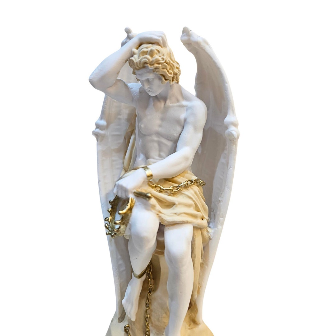 Le Génie Du Mal Statue of Lucifer Handmade Marble Casting Sculpture ...