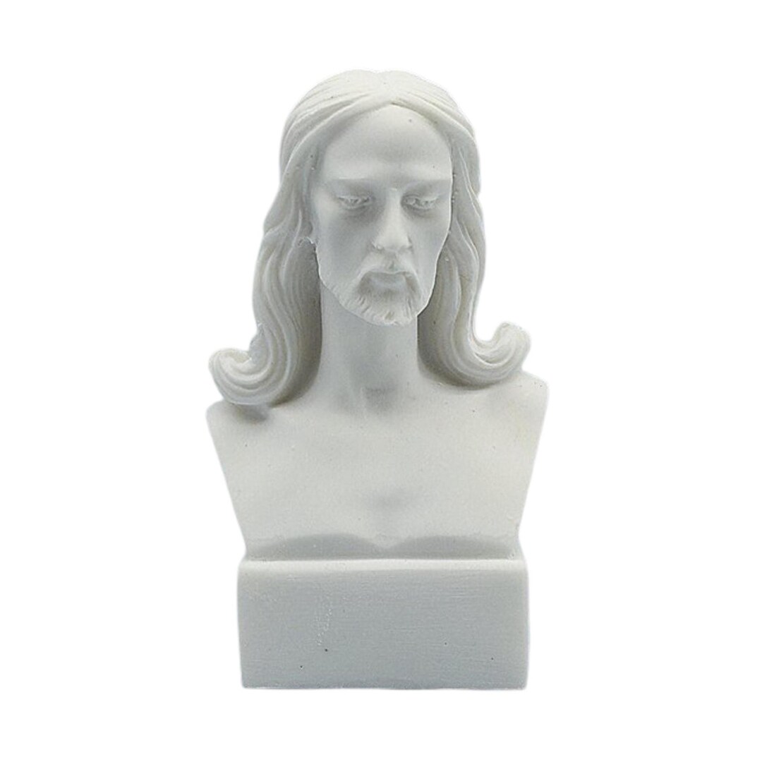 Jesus Christ Bust Statue Handmade Alabaster Religious Sculpture 12cm - Etsy