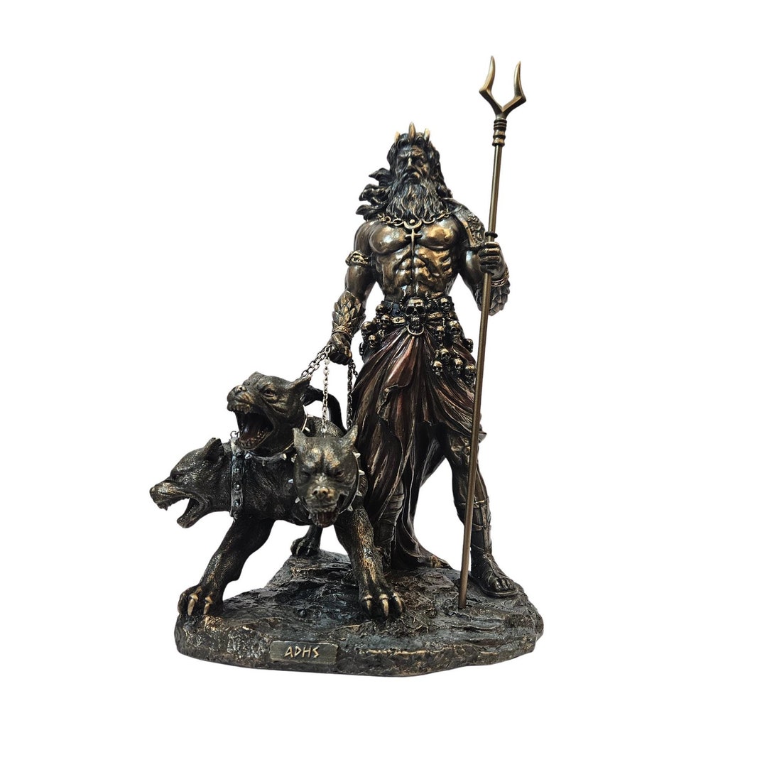 Hades Statue With Cerberus God of Underworld Bronzed Color - Etsy