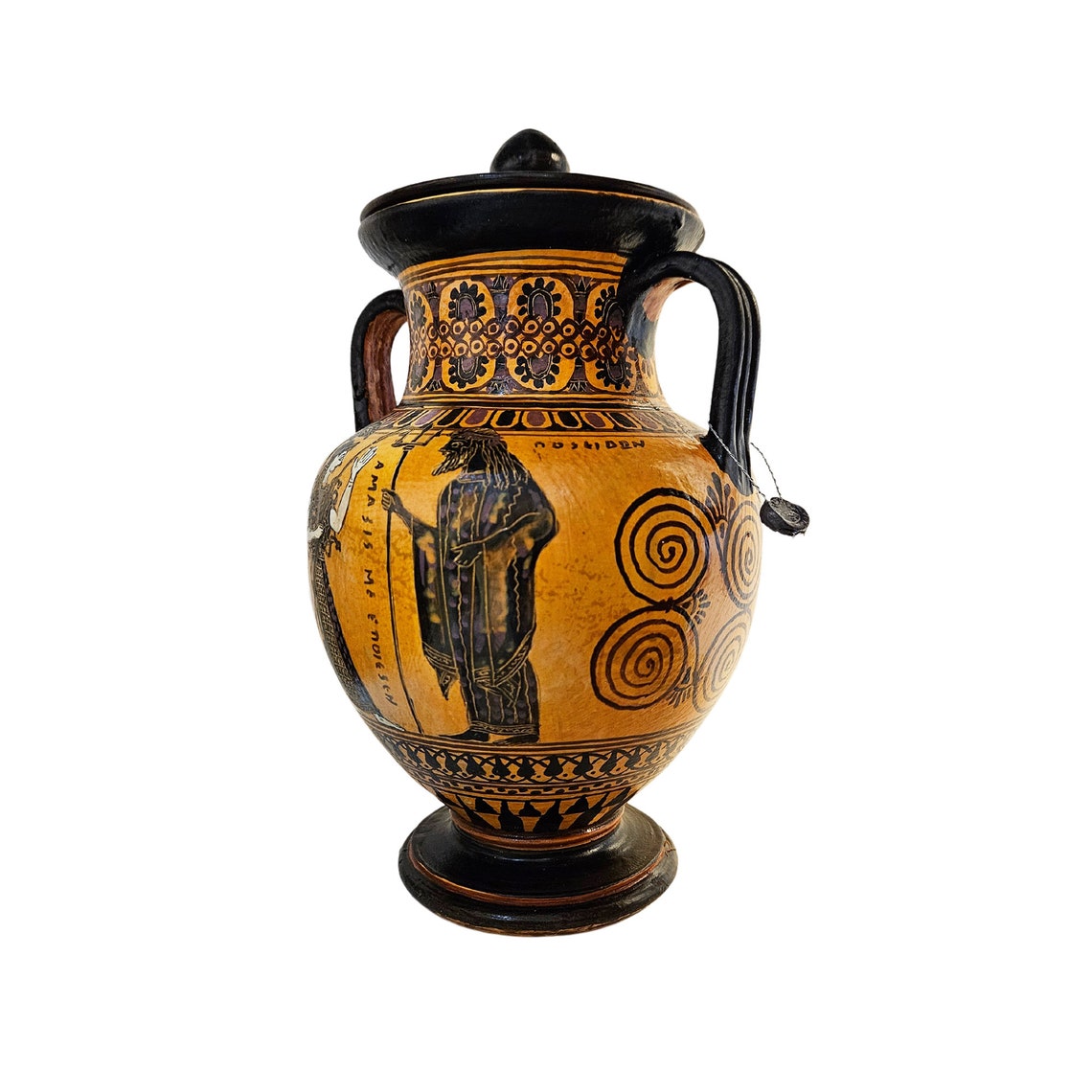 Athena With Poseidon God Amphora Vase Ancient Greek Pottery Ceramic - Etsy