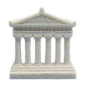 Greek Parthenon Temple Statue Miniature White Alabaster Athens Souvenir ...