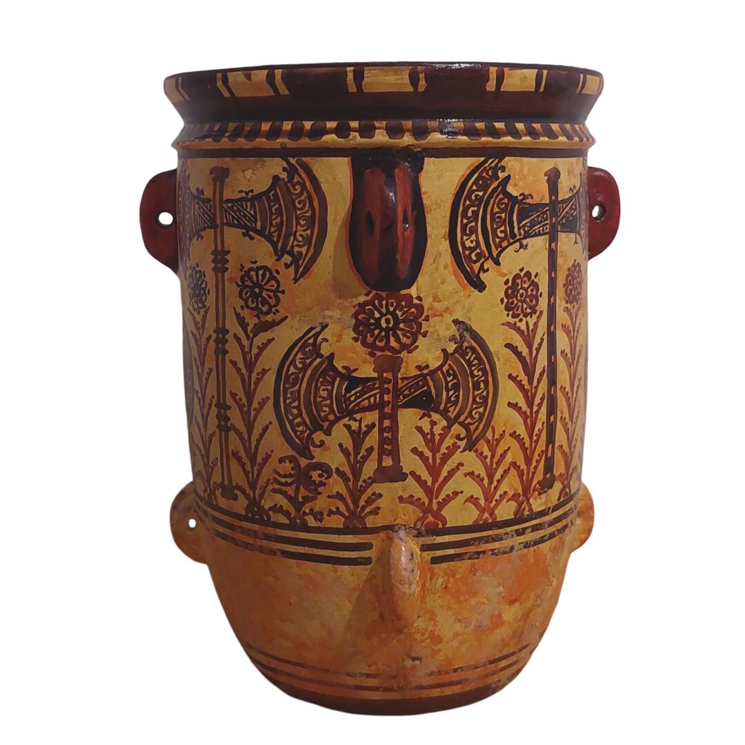 Minoan Double Axe Labrys Ceramic Pithos Vase Ancient Greece Knossos ...
