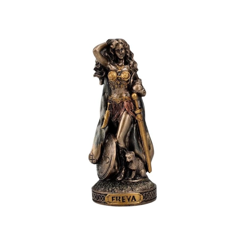 Freya Norse Goddess Mini Statue Bronze Finish - Etsy