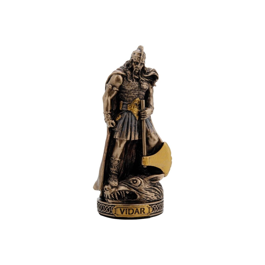 Vidar Norse God Mini Statue Bronze Finish - Etsy