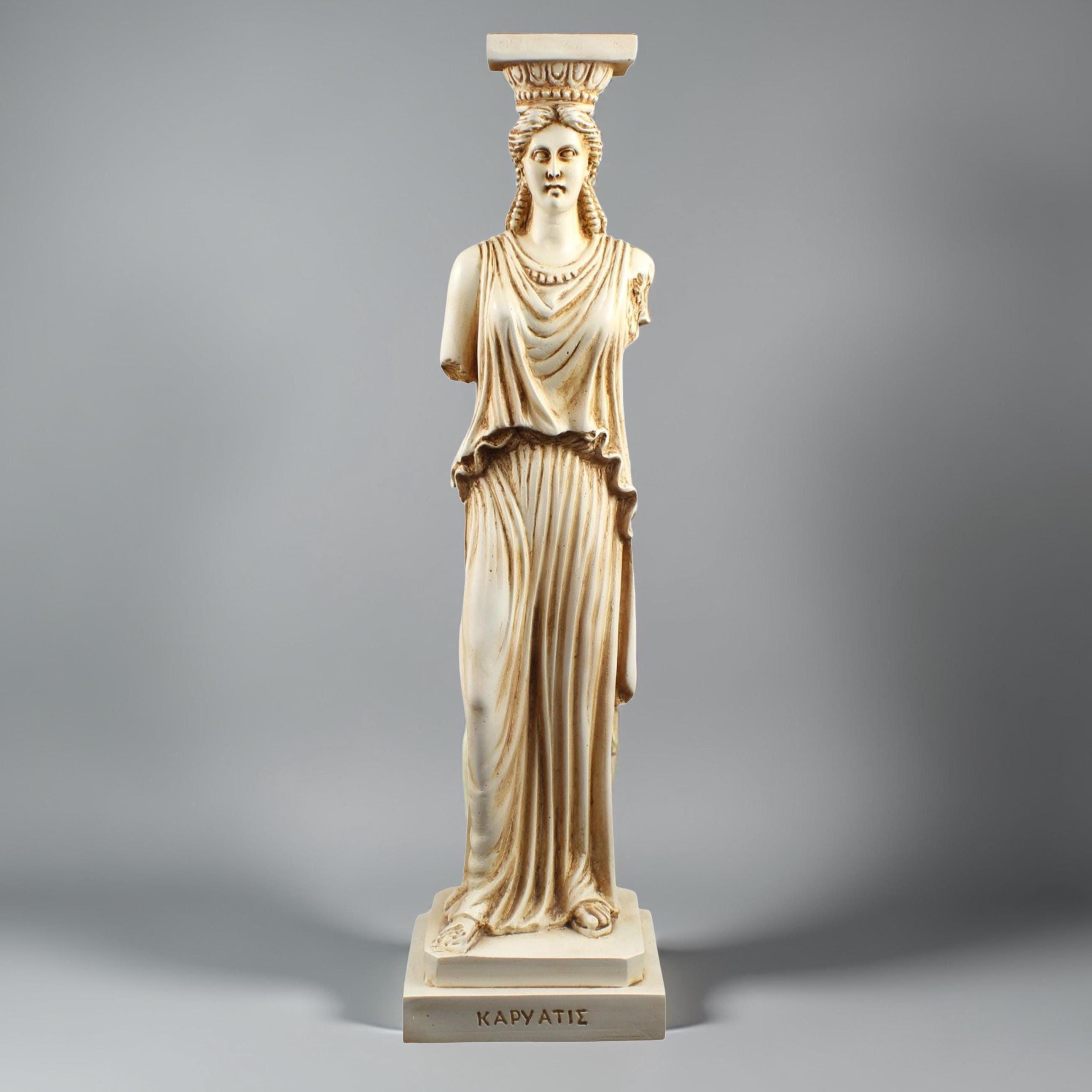 Big Caryatid Greek Column Woman Statue Alabaster Sculpture Acropolis ...