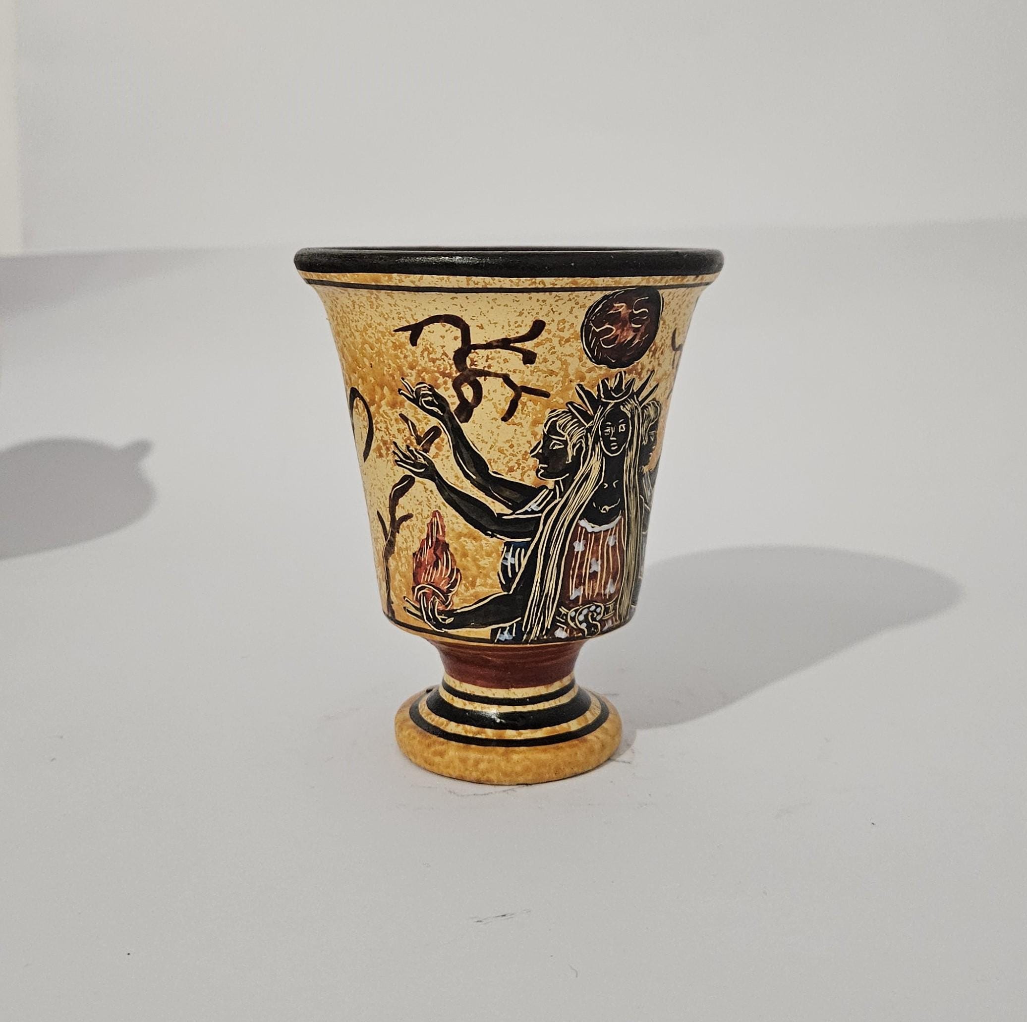 Hecate Goddess Pythagora Cup Vessel Greek Ceramic Terracotta Hand ...