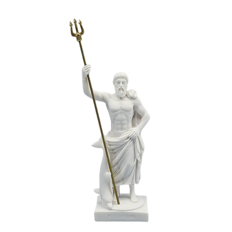 Poseidon Greek God Statue Handmade Alabaster Figurine Ancient Sea ...
