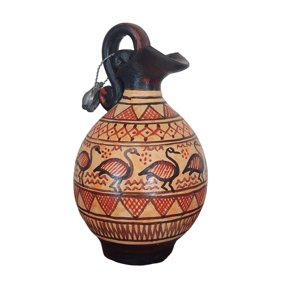Miniature Greek Amphora With Duck Motif Handpainted Ceramic Vase - Etsy