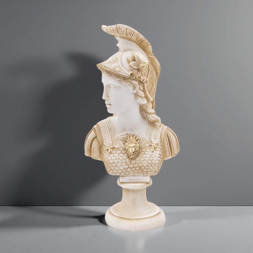 Athena Bust Statue Ancient Greek Roman Mythology Sculpture 22cm (8.65in ...