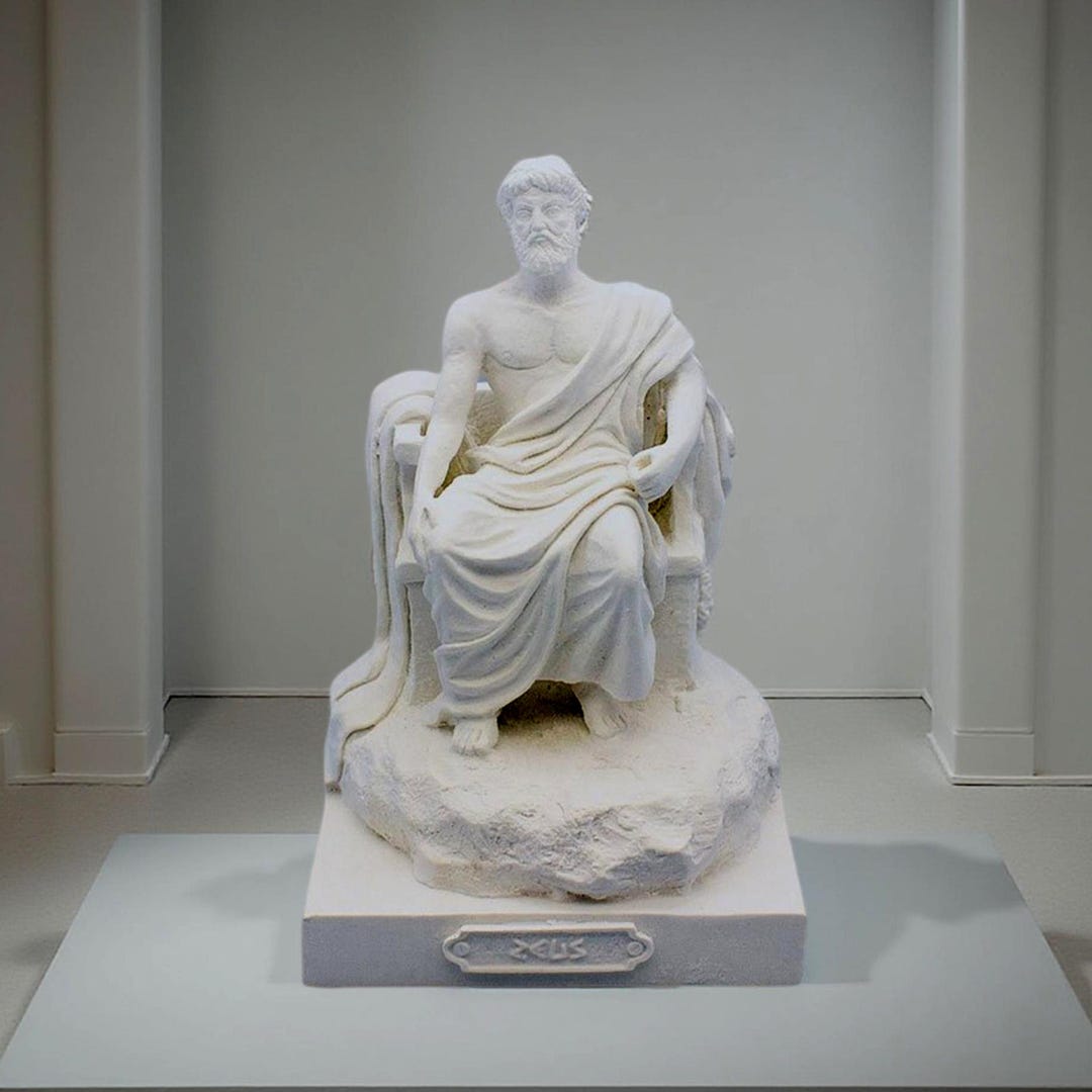 Zeus Throned Statue Greek Roman Mythology God White Color Sculpture ...