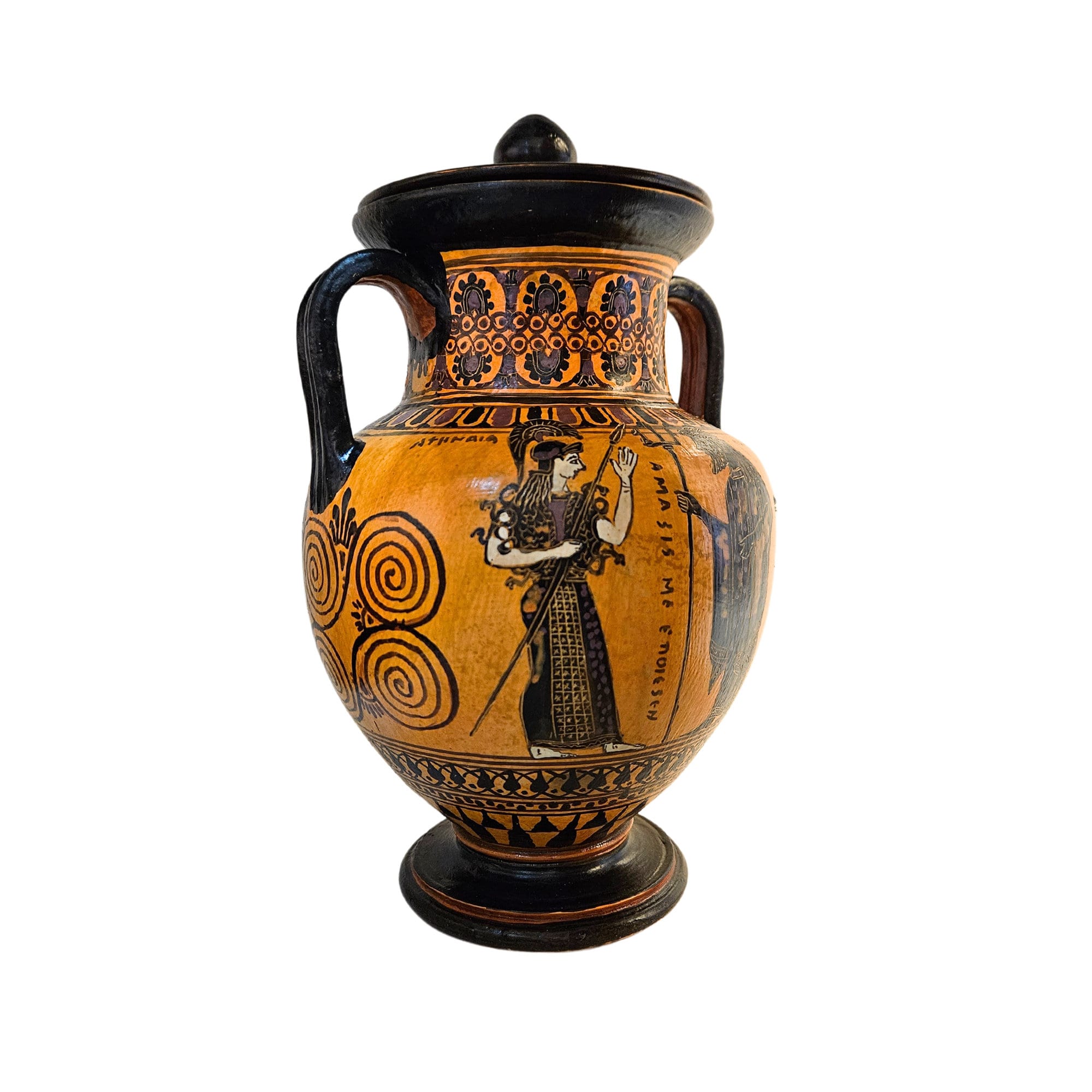 Athena With Poseidon God Amphora Vase Ancient Greek Pottery Ceramic - Etsy