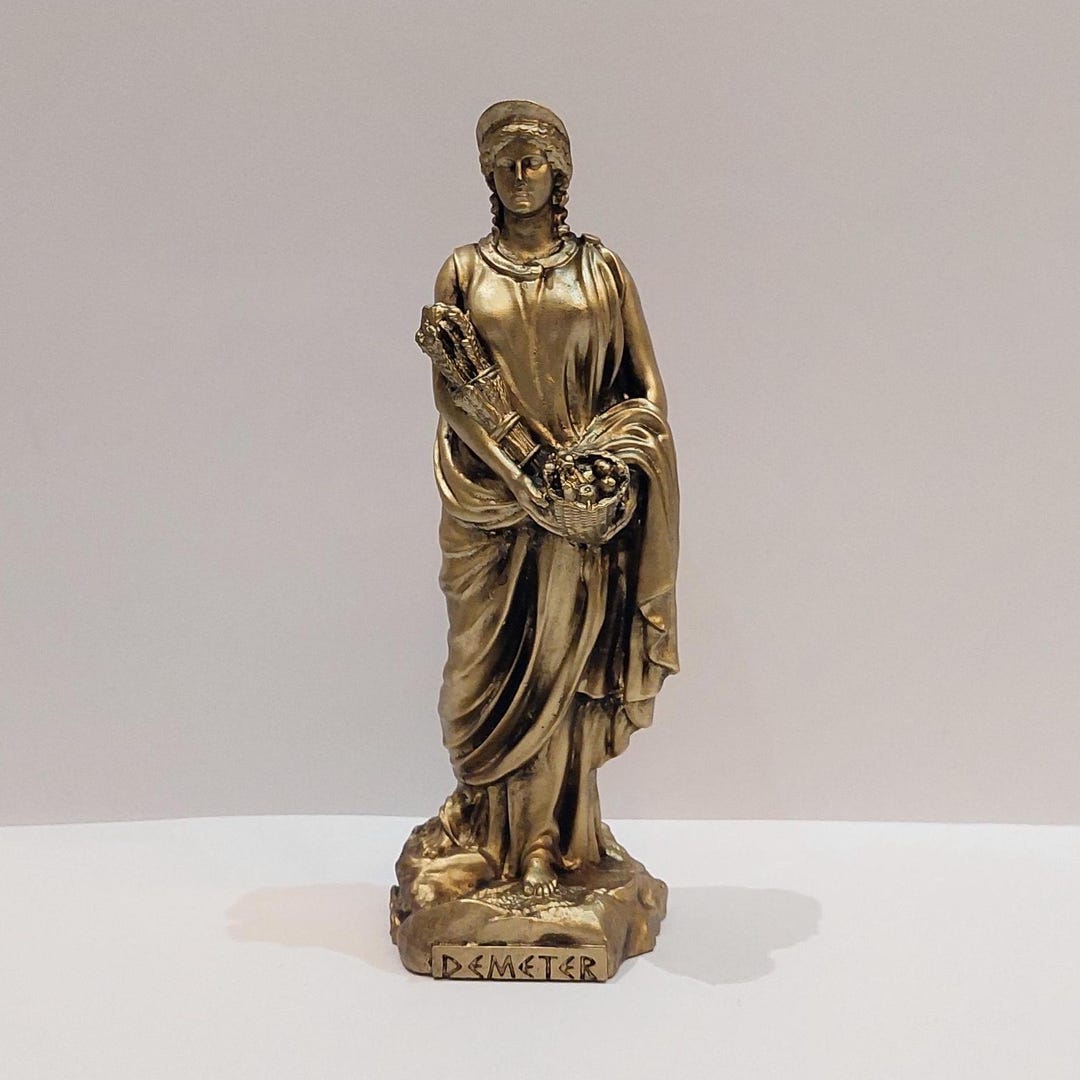 Demeter Statue Greek Goddess of the Harvest Bronze Color 17cm - 6.70in ...