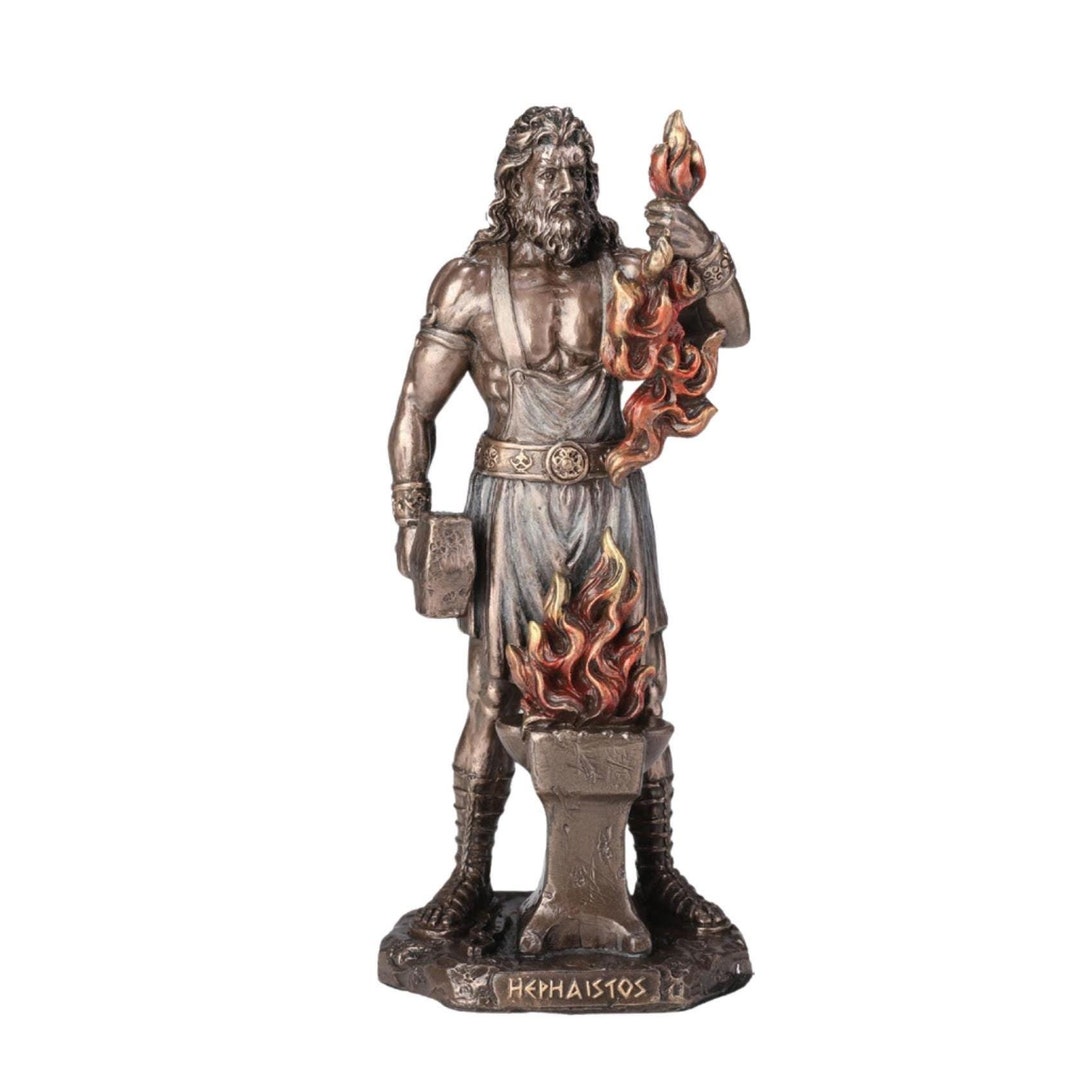 Hephaestus Greek God of Fire Statue Bronze Color - Etsy
