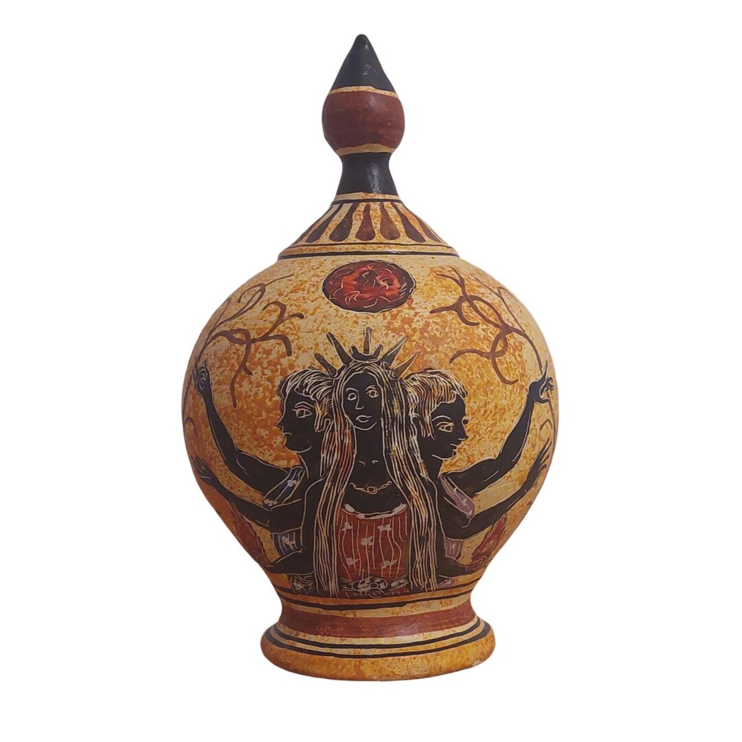 Hecate Vase Greek Goddess Coin Bank Handmade Ceramic Mythology Pottery ...