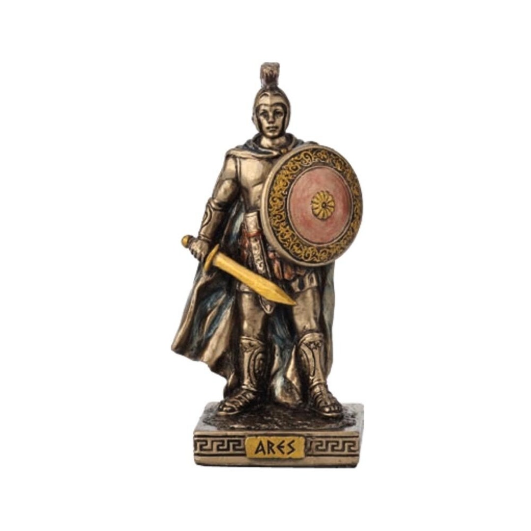Ares Mini Figurine Statue Greek God of War Bronzed Sculpture - Etsy