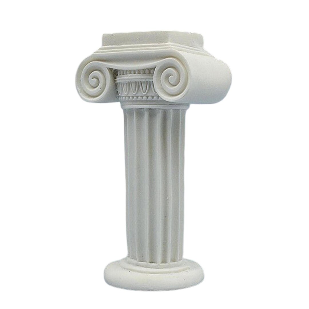 Ionic Greek Column Statue White Alabaster Pillar Miniature Pedestal - Etsy