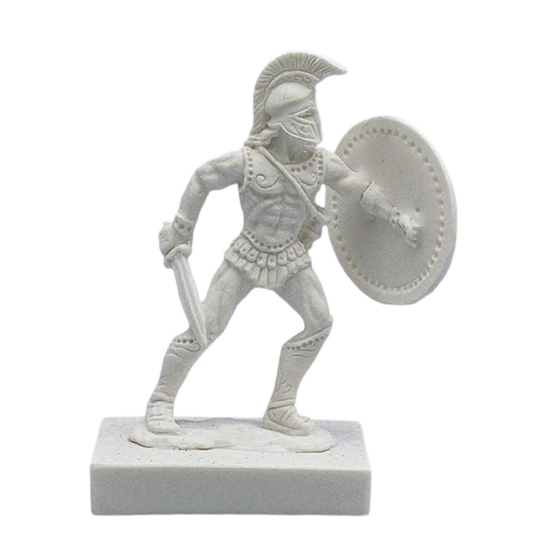 Greek Hoplite Warrior Statue With Shield and Sword Handmade Alabaster ...