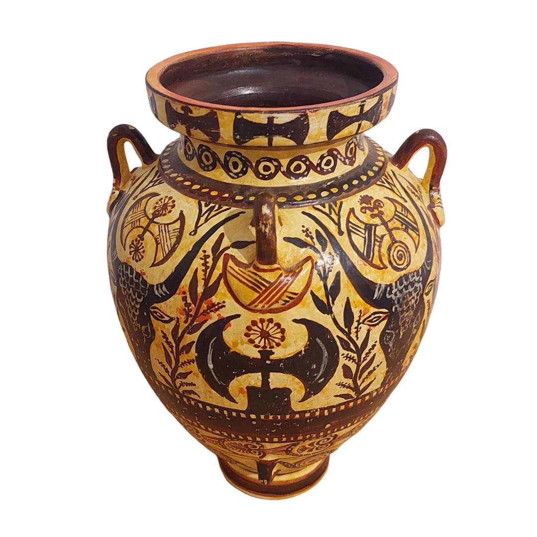 Minoan Double Axe Labrys Ceramic Amphora Ancient Greece Knossos Style ...
