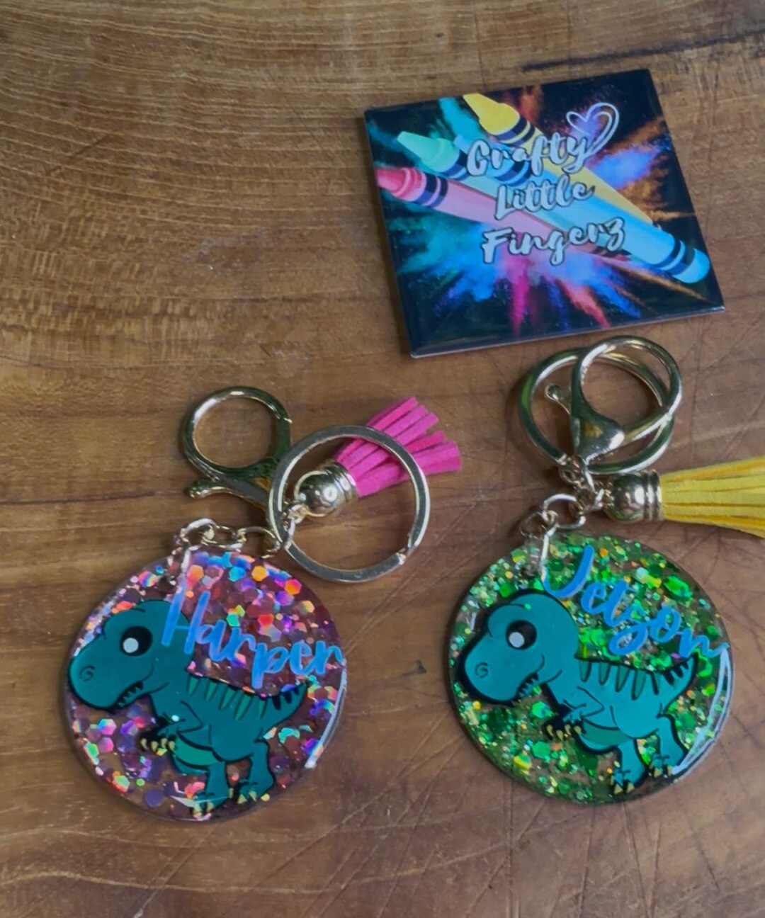 Dinosaur Key Rings With Name - Etsy