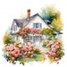 14 Floral Cottage Clipart Bundle Watercolor Cottage Garden Clipart High ...