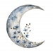 12 Floral Blue Moon Clipart Watercolor Forget Me Not Nursery Bedroom ...