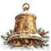10 Christmas Bell in Snow Clipart Watercolor Holiday Graphics Printable ...