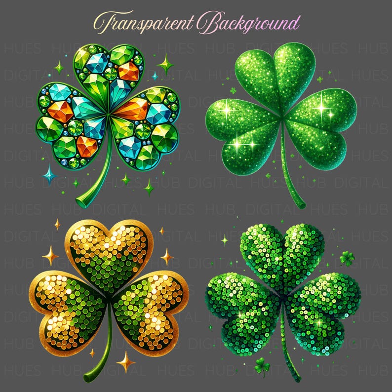 10 Lucky Shamrock Clipart: Watercolor Saint Patrick’s Day Spring Decor ...