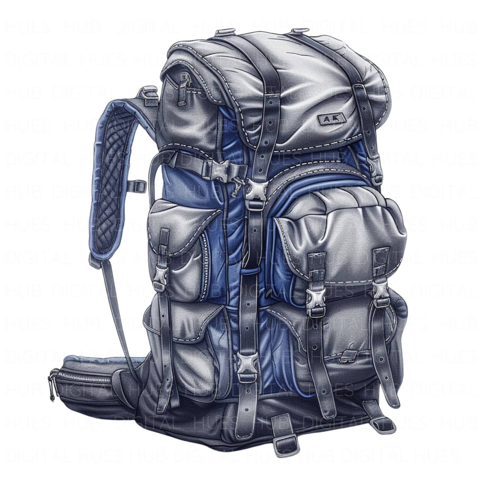 14 Trekking Backpack Set2 Clipart Bundle Watercolor Hiking Backpack ...