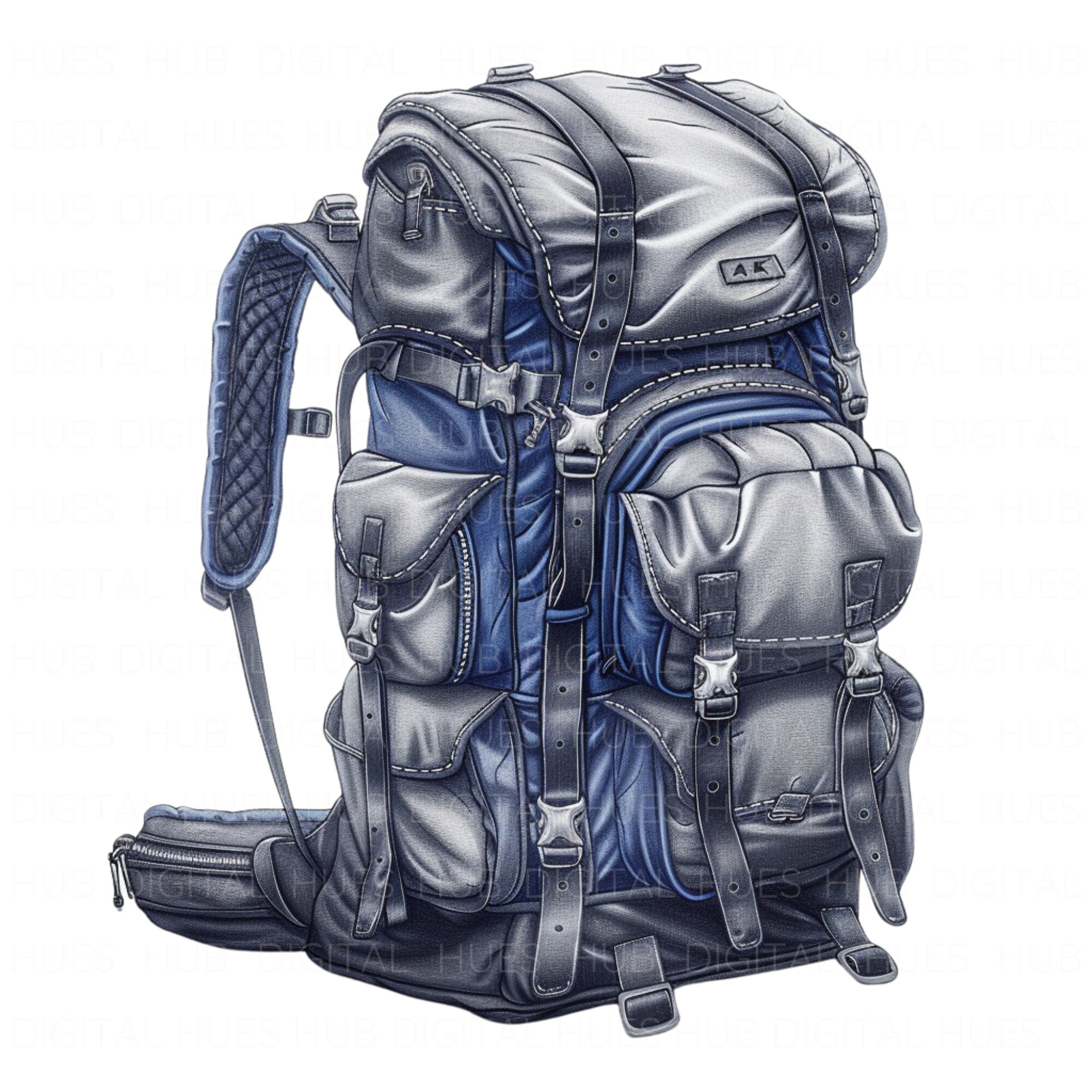 14 Trekking Backpack Set2 Clipart Bundle Watercolor Hiking Backpack ...