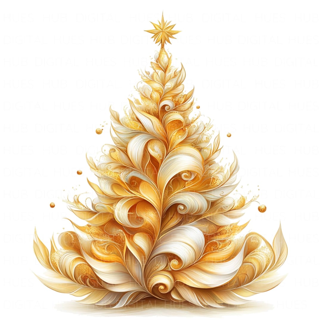 14 White Christmas Tree Clipart Watercolor Magical Christmas Winter ...