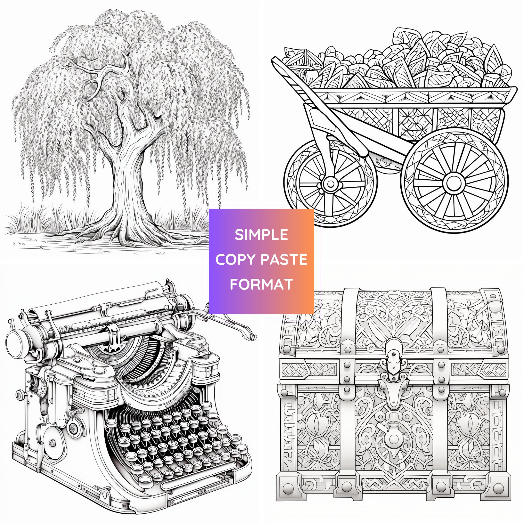 Midjourney Prompts Coloring Book for Adults Kids Coloring Book Prompts ...