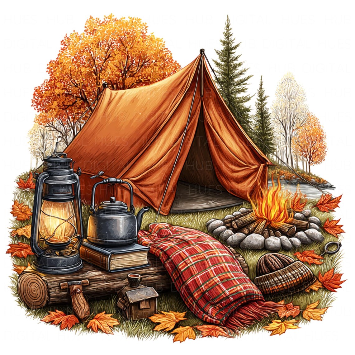 10 Camping Tent Clipart Watercolor Outdoor Nature Adventure Traveling ...