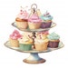 12 Cupcake in Stand Clipart Bundle Set 1 Cupcake Clipart Printable High ...