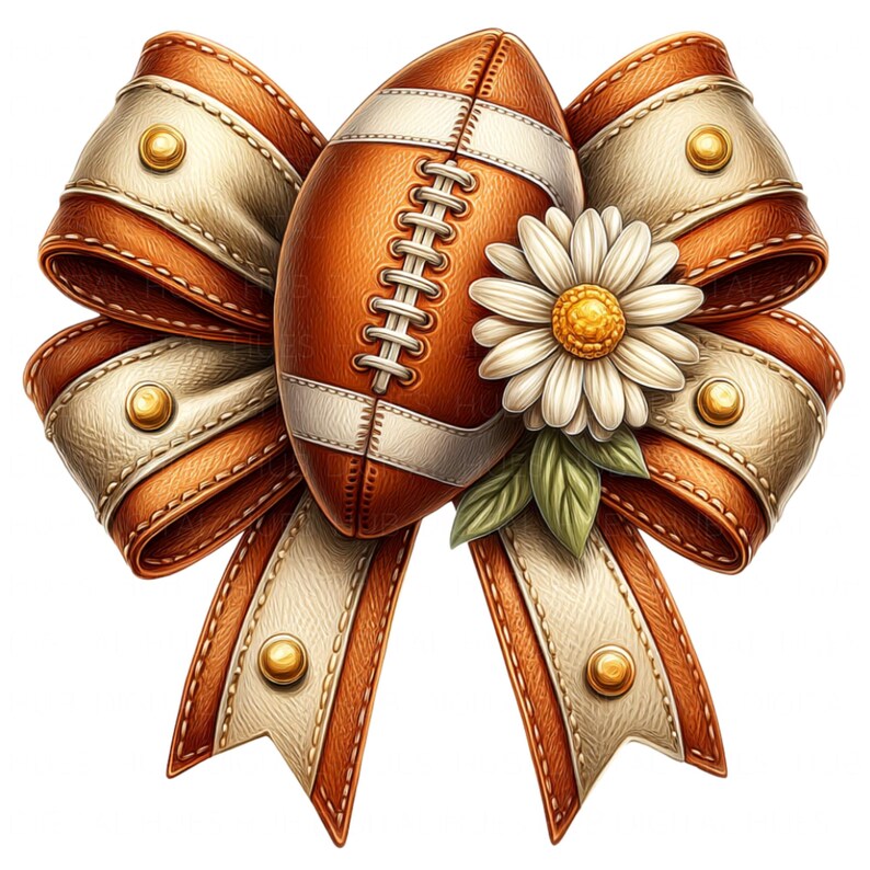 11 Football Bow Clipart Football Coquette Sports Ribbon Game Day Bow ...