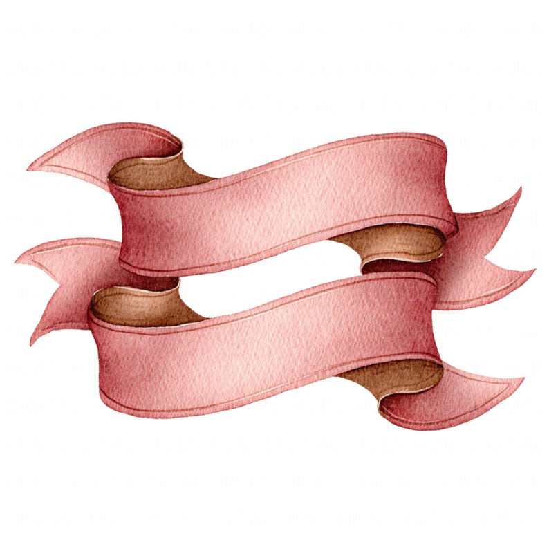 11 Watercolor Pink Ribbon Banner Clipart Baby Shower Ribbon Banner ...