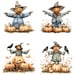 12 Scarecrow Pumpkin Patch Clipart Watercolor Halloween Autumn ...